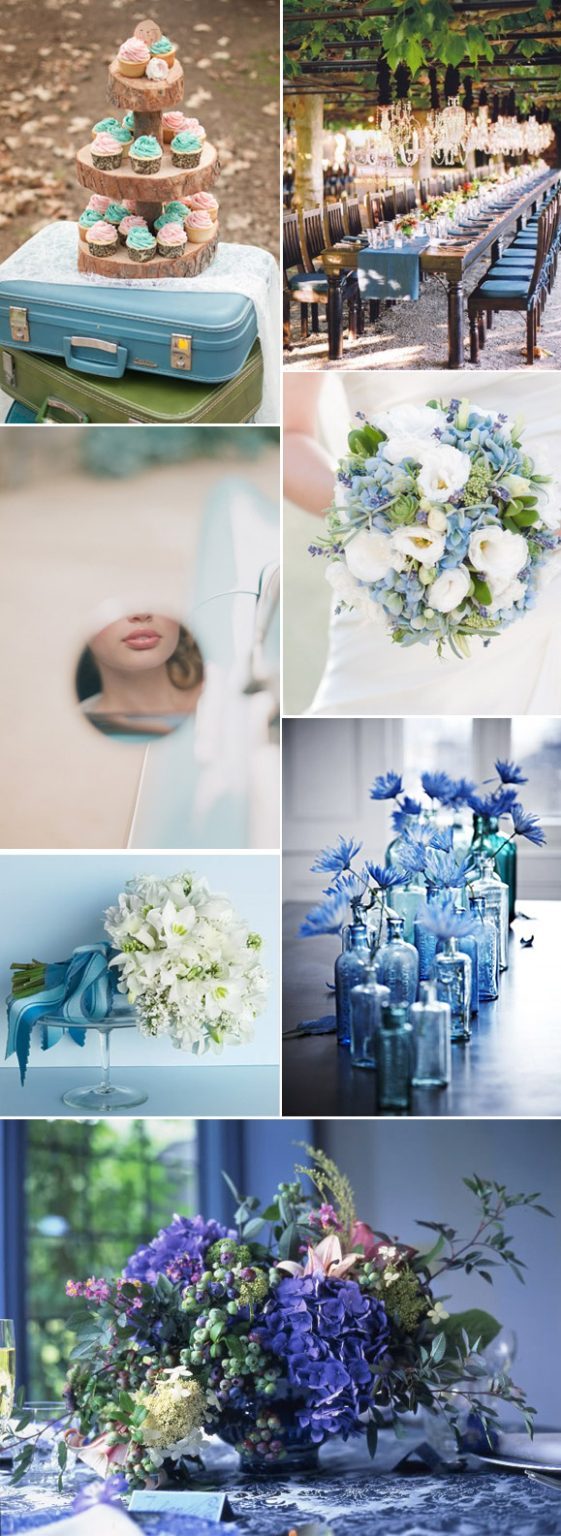 Bodas en color azul. Un mar de posibilidades. • Beautiful Blue Brides