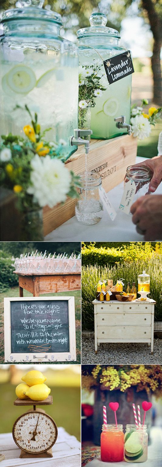 Mesas de bebidas para fiestas • Beautiful Blue Brides