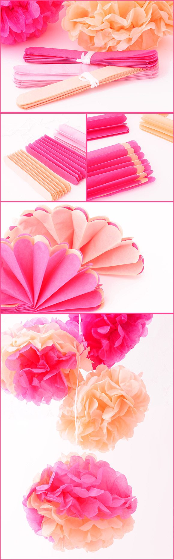 DIY de Bodas: Como hacer pompones de papel de dos colores • Beautiful ...