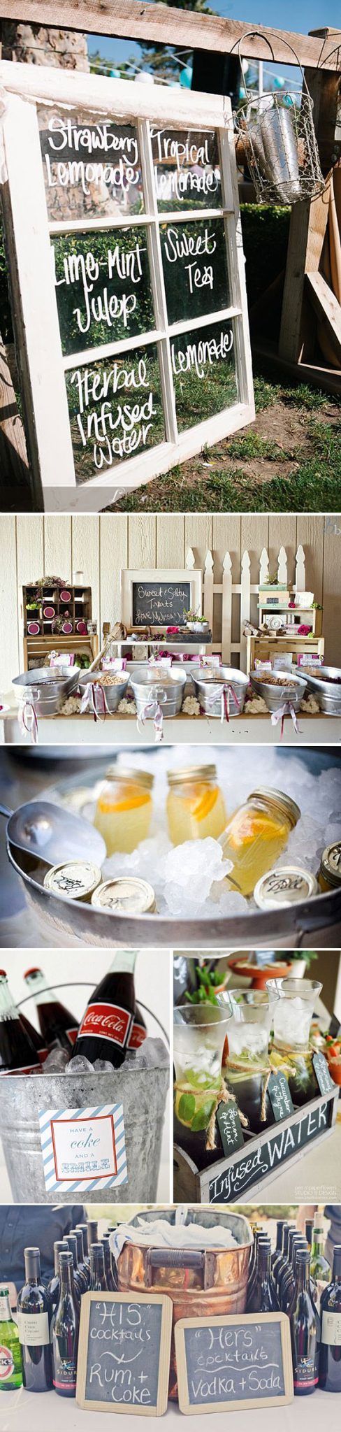 Ideas originales para realizar una mesa de bebidas • Beautiful Blue Brides