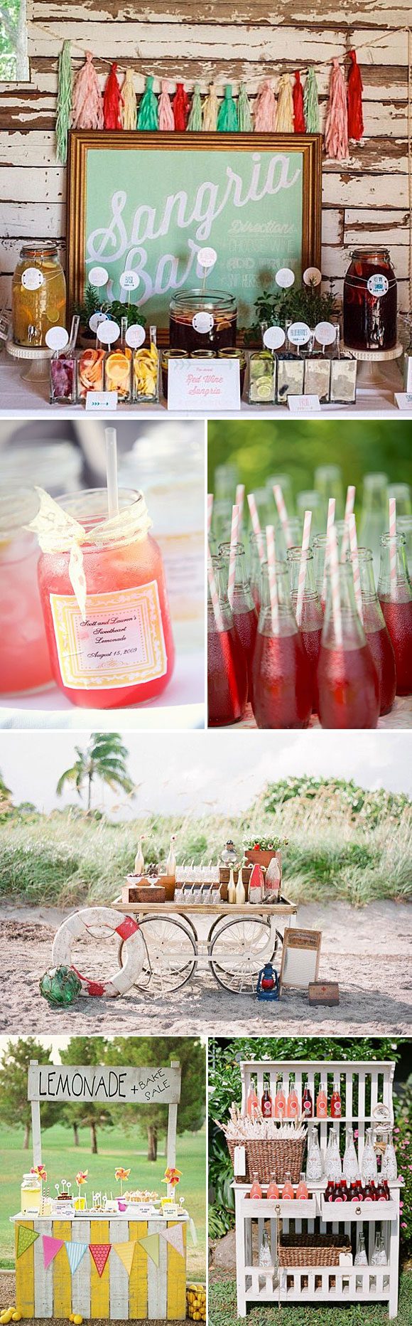 Ideas originales para realizar una mesa de bebidas • Beautiful Blue Brides